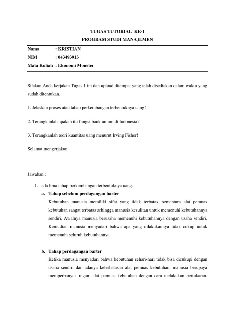 Tugas Tutorial 1 Espa4227 | PDF