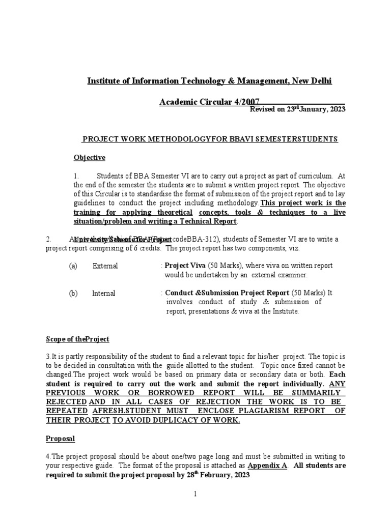 BBA Project Work Methodology Guide | PDF | Sampling (Statistics) | Data ...