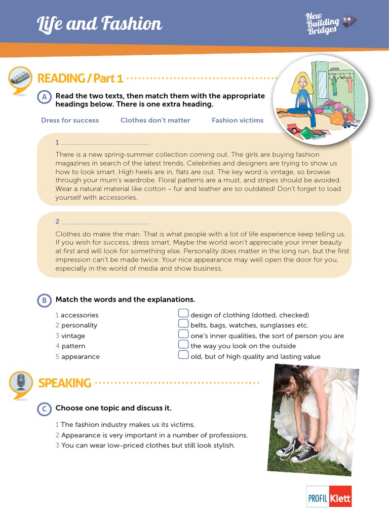 Fashion and Clothing Worksheet for Kids | PDF | Fashion | Clothing