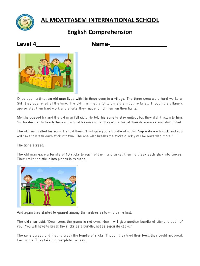 1634025148_English Comp. LVL 4 Three Sons and a Bundle of Sticks Comp1 ...