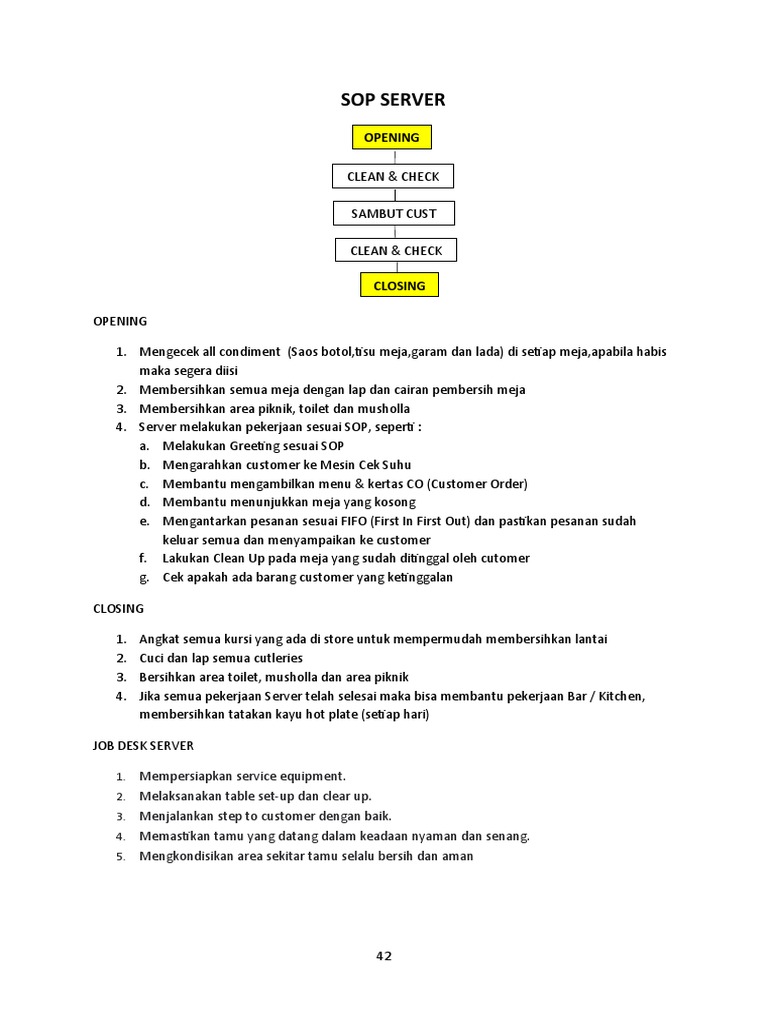 Hal 42 SOP SERVER | PDF