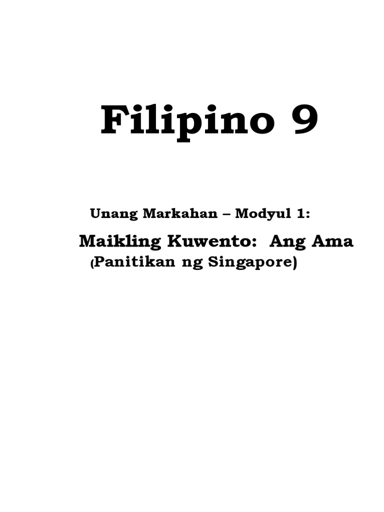 Fil-9-Q-1-Wk - 1 For Student | PDF Fil-9-Q-1-Wk - 1 For Student | PDF