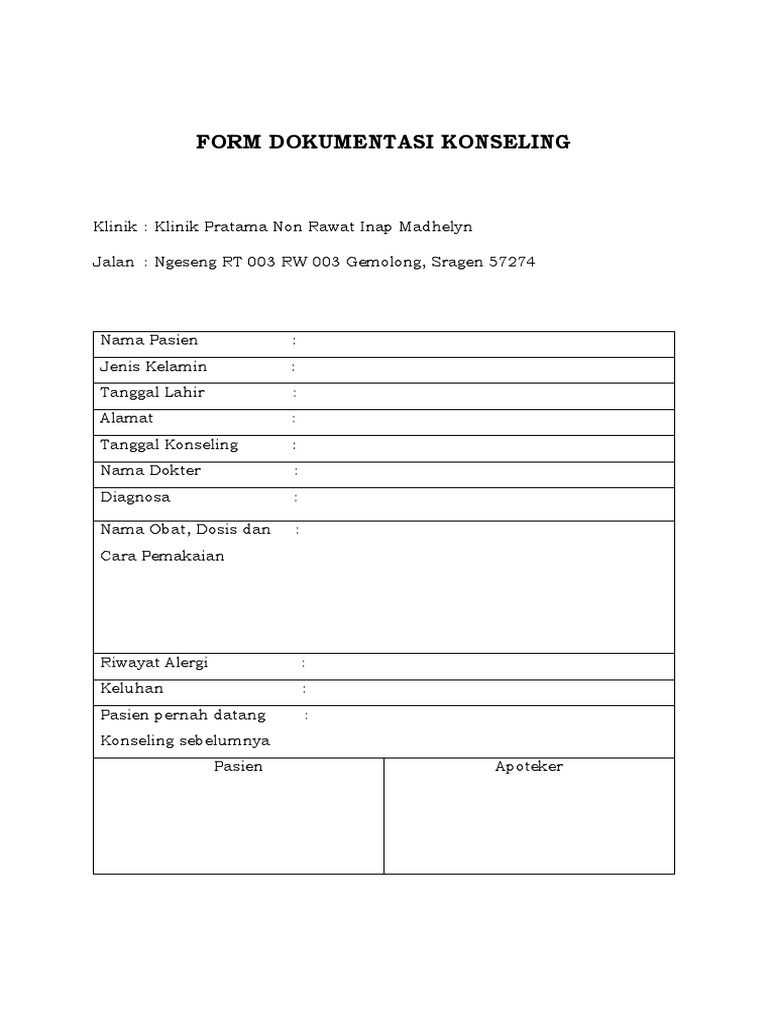 Form Konseling | PDF | Pengembangan Diri | Sains & Matematika