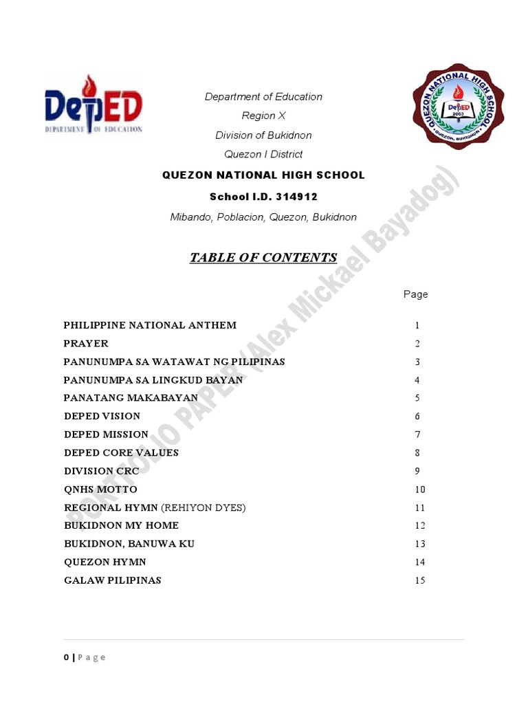 Portfolio in Physical Education | PDF