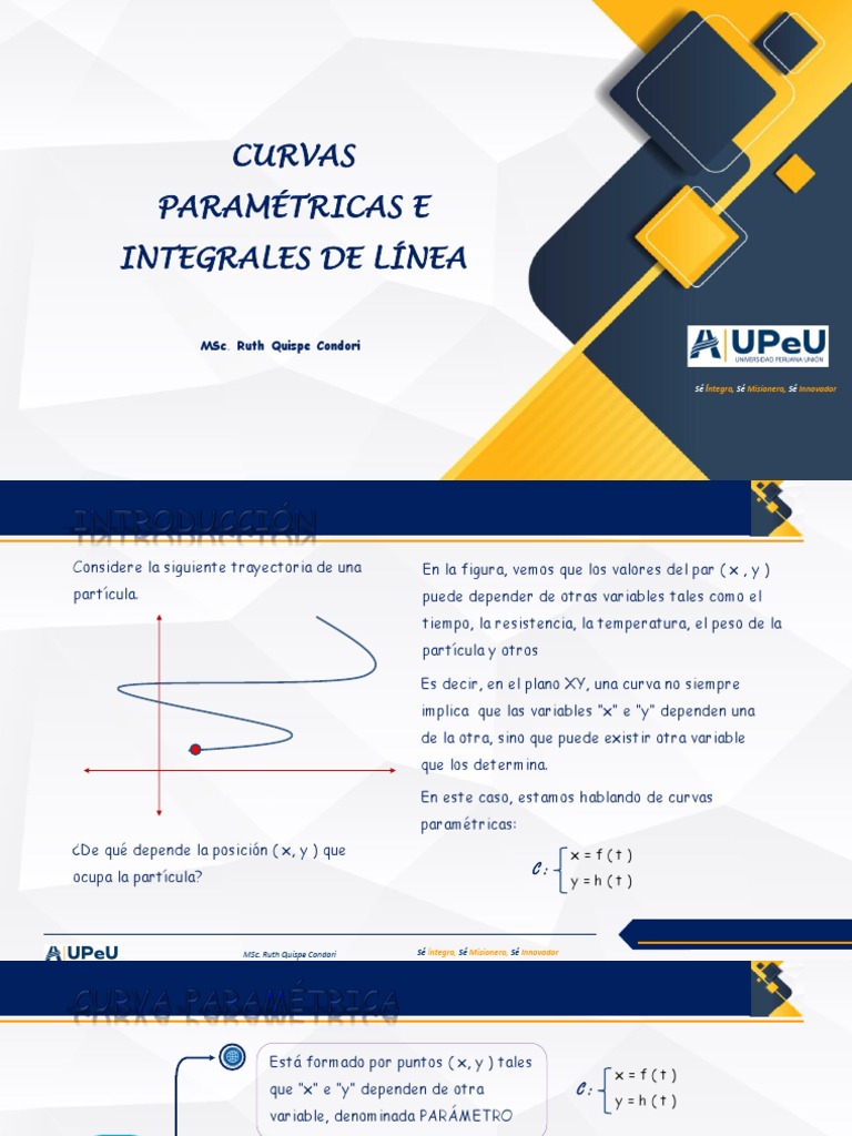 Curvas Paramétricas e Integrales de Línea | PDF | Integral | Curva