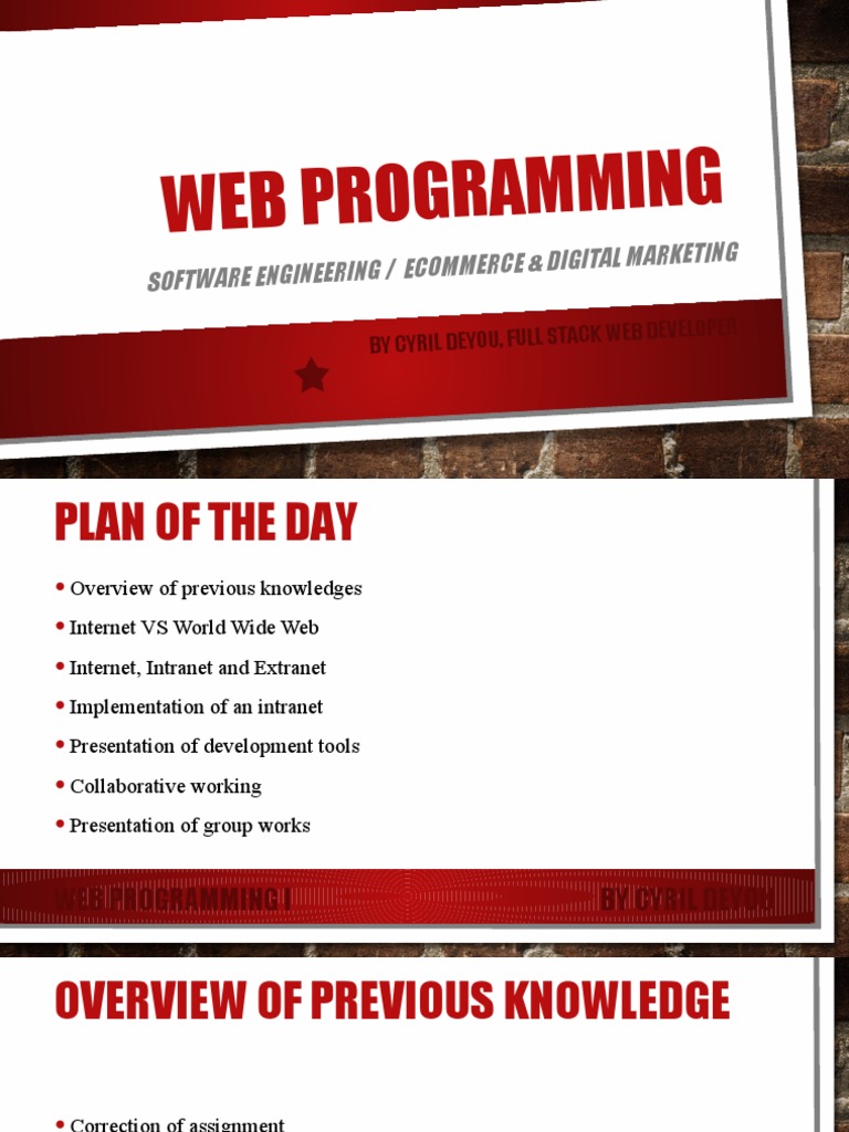 Web Programming 2 Course 1 | PDF | World Wide Web | Internet & Web