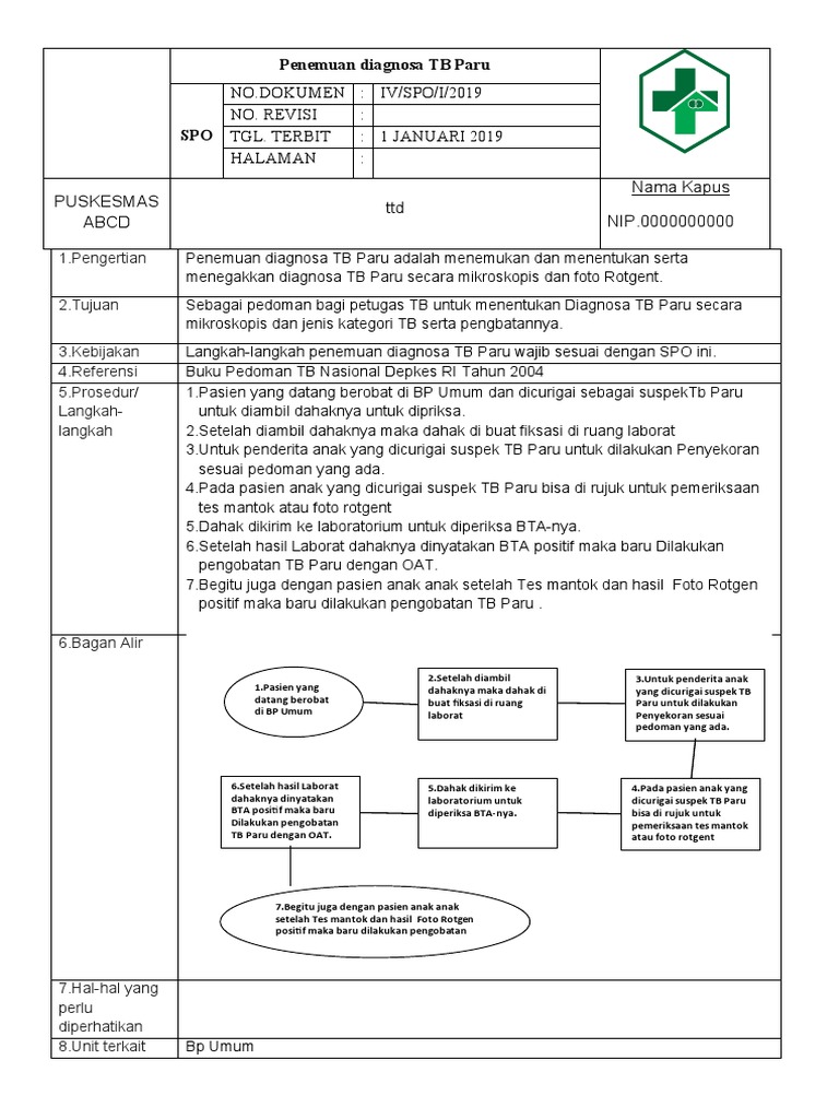 SOP TBC - Penemuan Diagnosa TB Paru F | PDF | Kesehatan Holistik