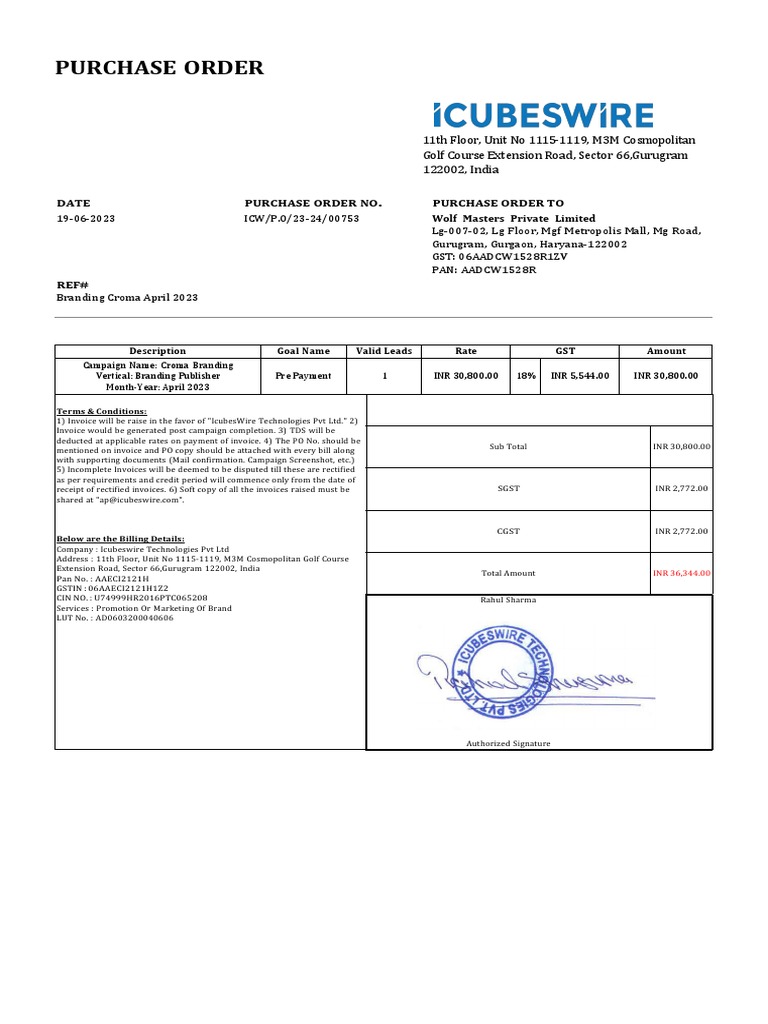 Icw Po 3950 | Download Free PDF | Invoice | Economies
