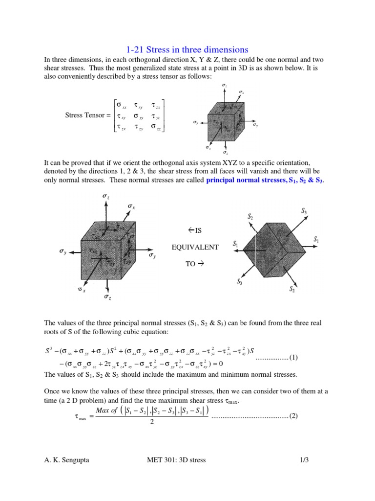 3D Principal Stress Analysis | PDF | Science & Mathematics