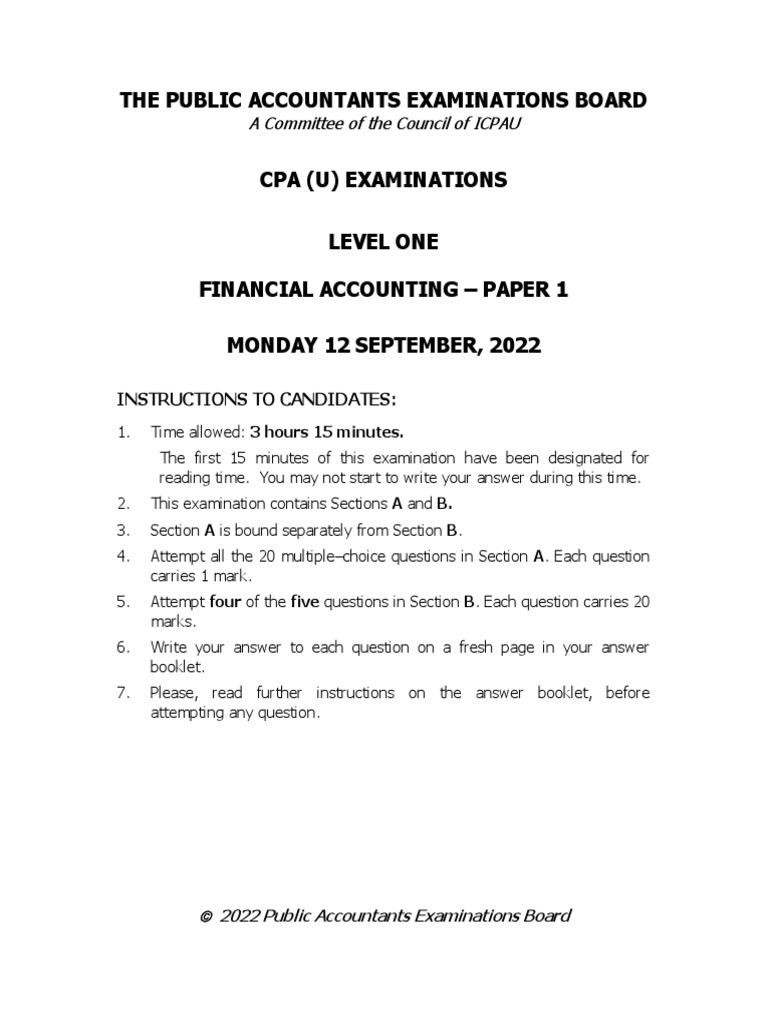 CPA 1 - Financial Accounting | PDF | Financial Accounting | Depreciation