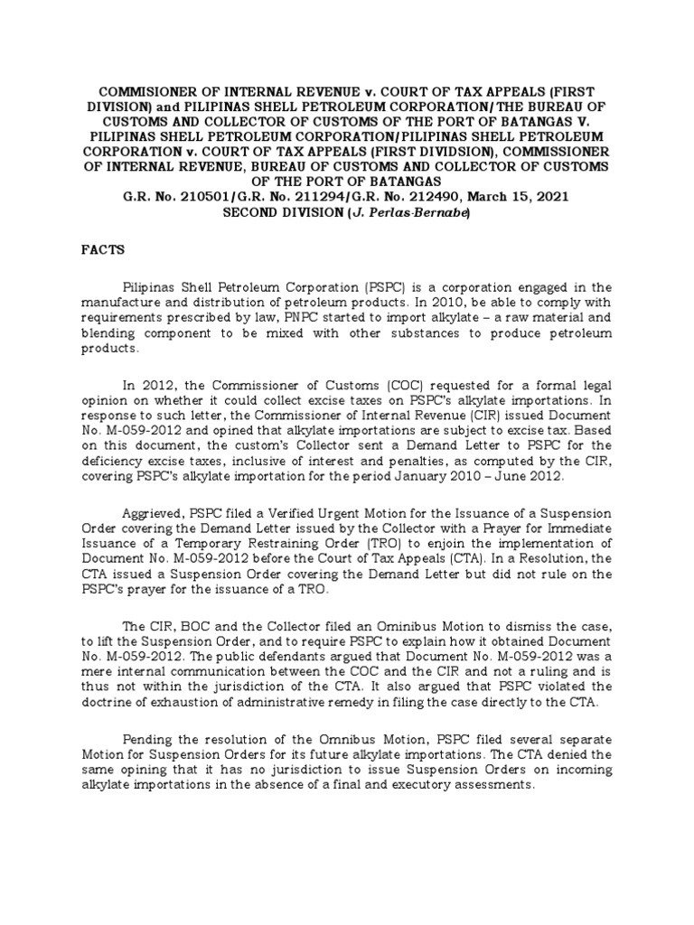 COMMISIONER OF INTERNAL REVENUE v. COURT OF TAX APPEALS (FIRST DIVISION ...