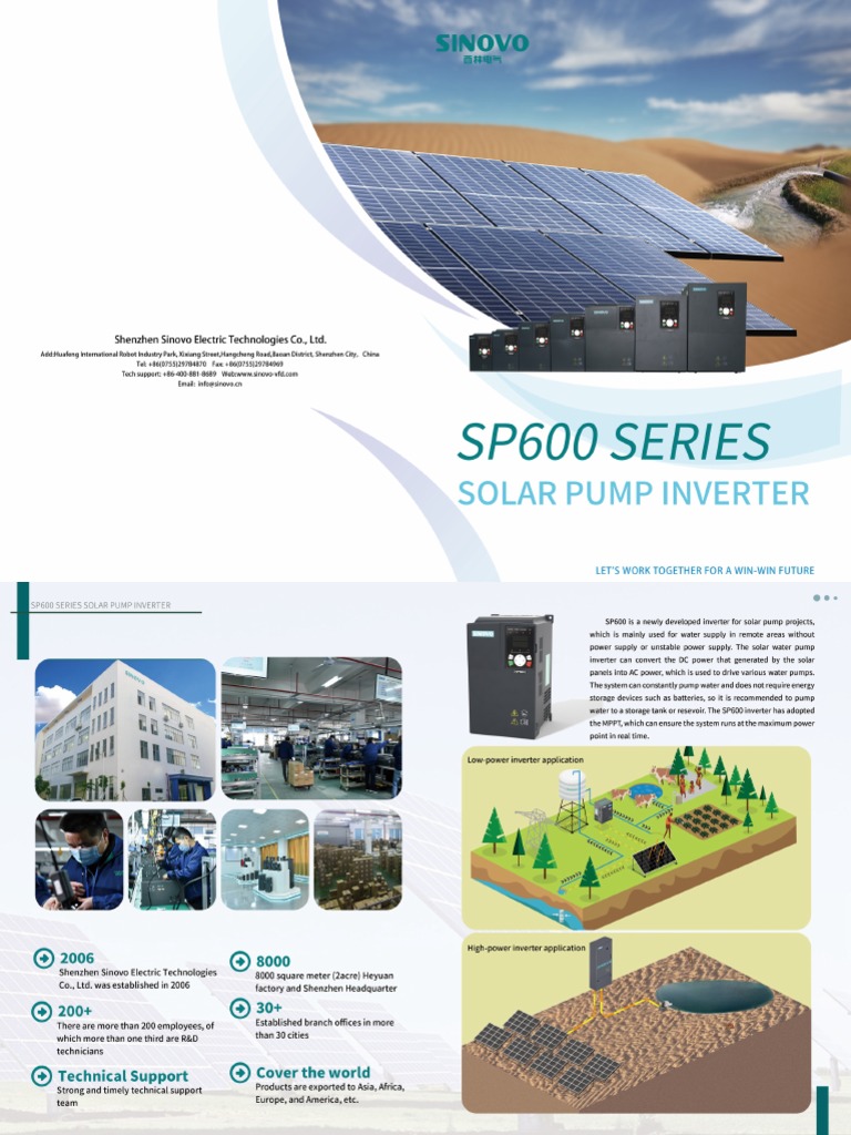 Catalog Sp600 Series Solar Pump Inverter v1.8 | PDF