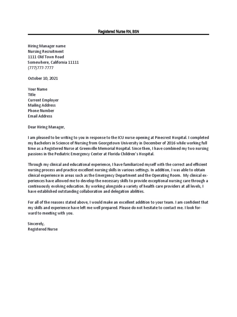 Sample Cover Letter | PDF