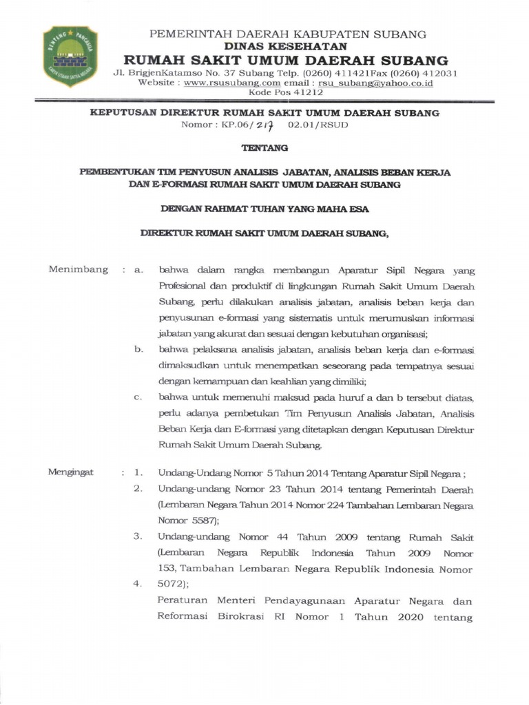 SK Tim Anjab Abk Dan E-Formasi | PDF