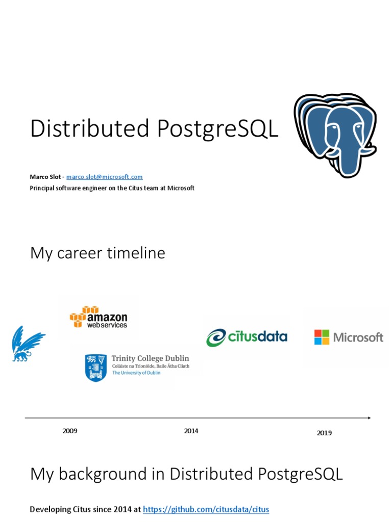 Distributed PostgreSQL | PDF | Postgre Sql | Relational Database Distributed PostgreSQL | PDF | Postgre Sql | Relational Database