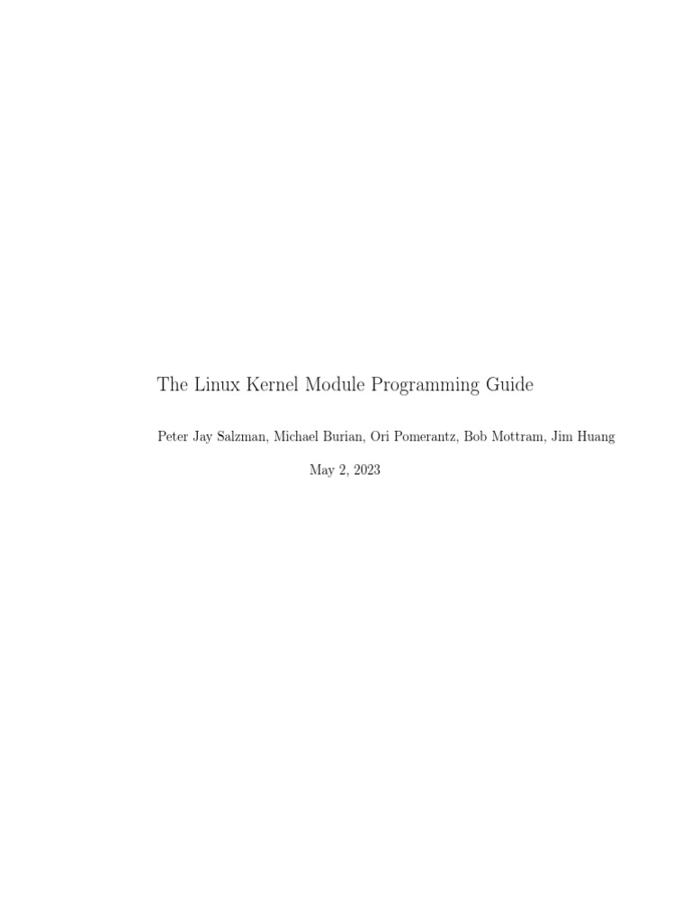 Linux Kernel Module Programming Pdf Parameter Computer Programming Computer Engineering