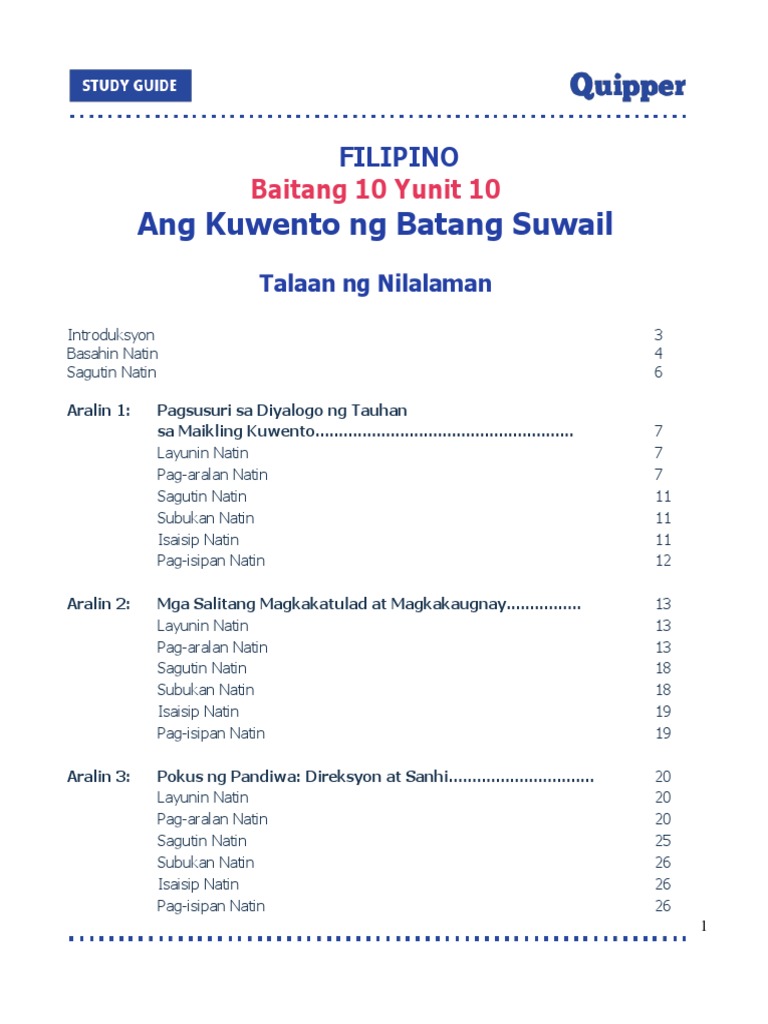 QS FIL10 U10 Study Guide | PDF