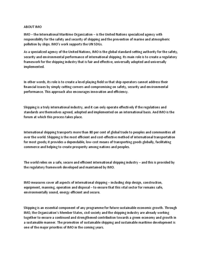 Imo Pdf Shipping Economies