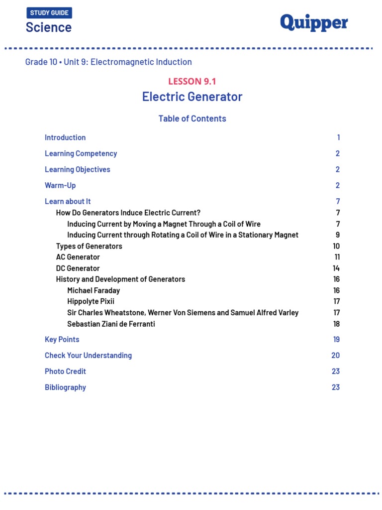 Me Sci 10 q2 0901 SG | PDF | Electric Generator | Electromagnetic Induction