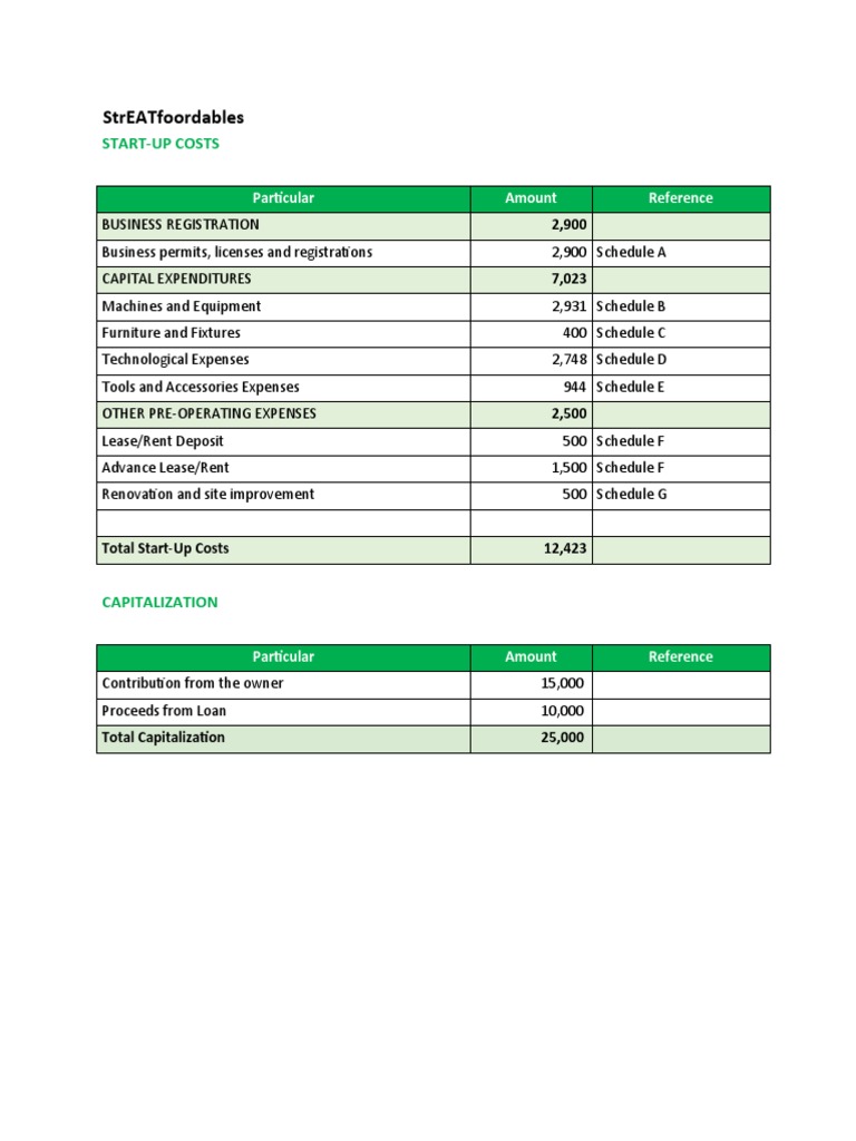 Financial Feasibility Sample | PDF | Expense | Depreciation