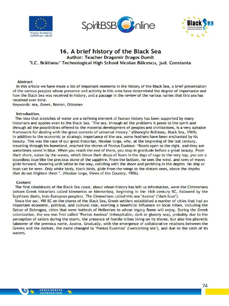A Brief History of Hte Black Sea | PDF