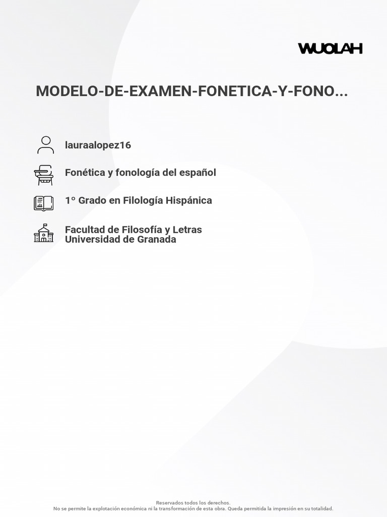 Free Modelo de Examen Fonetica y Fonologia Del Espanol | PDF ...