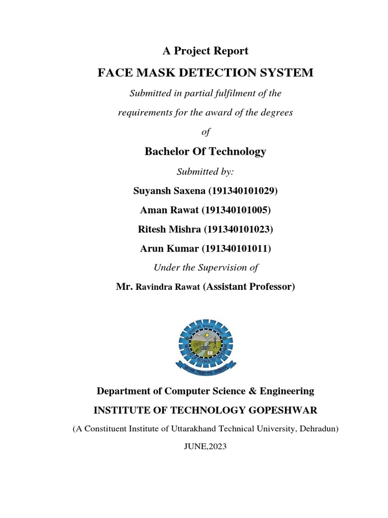 Face Mask Detection System Report | PDF | Machine Learning | Artificial ...