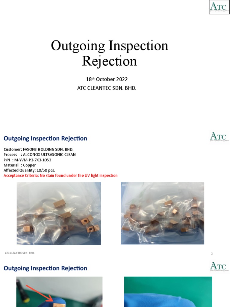 Nik Present 1 - Outgoing Inspection Rejection | PDF