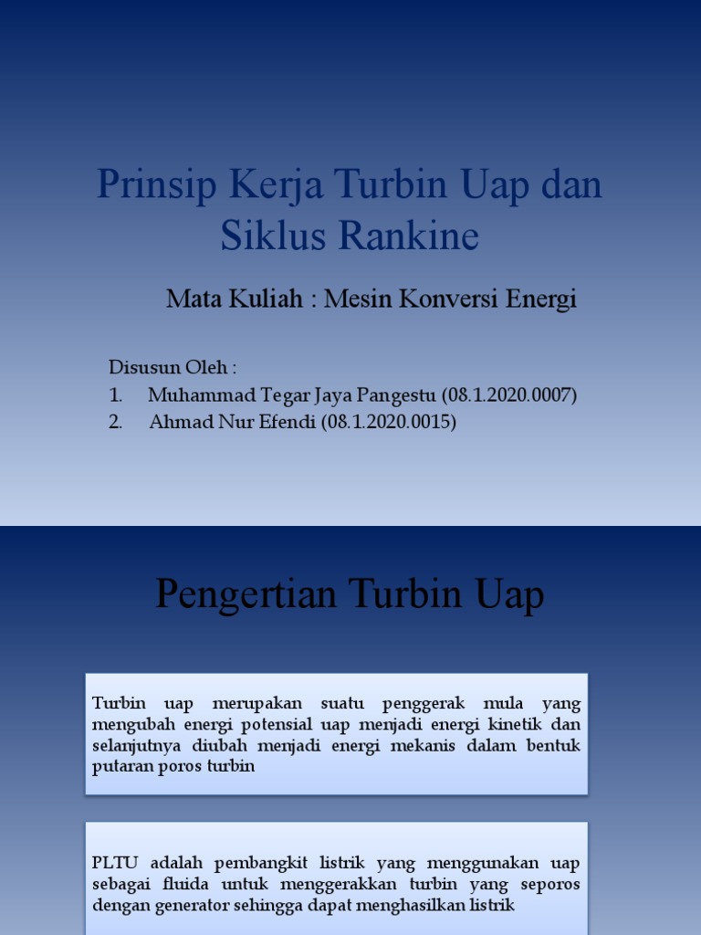 Prinsip Kerja Turbin Uap dan Siklus Rankine | PDF