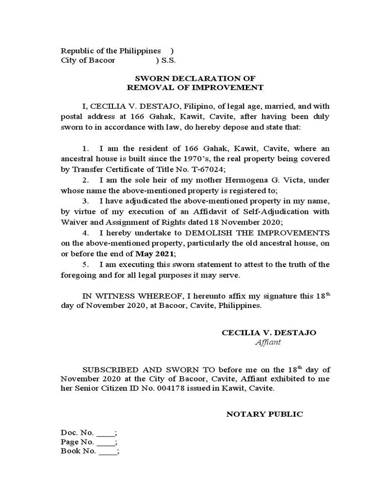 Sworn Declaration | PDF