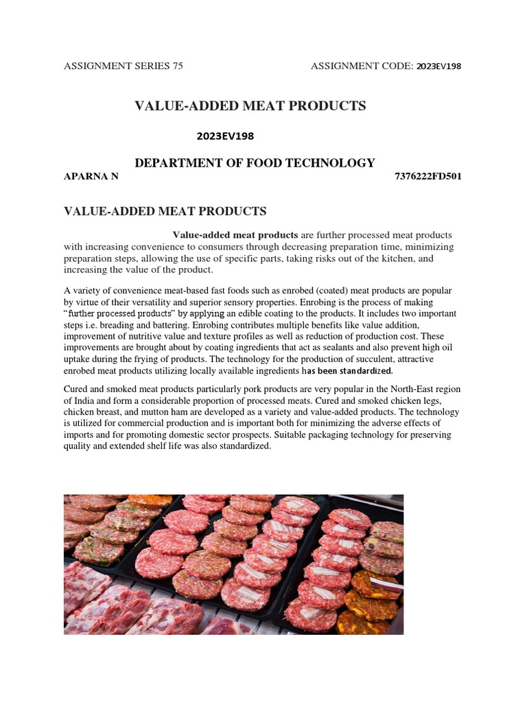 Food Technology | PDF | Meat | Curing (Food Preservation)