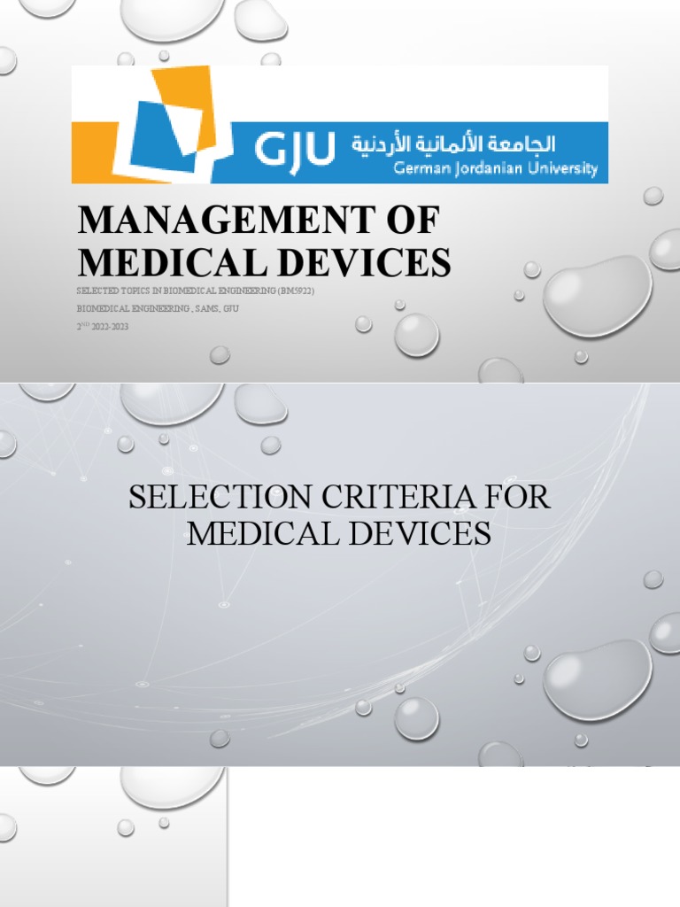 Lecture6 Introduction To Medical Devices Management | PDF | Medical ...