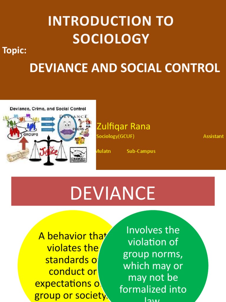 Sociology: Deviance & Control | PDF | Self-Improvement