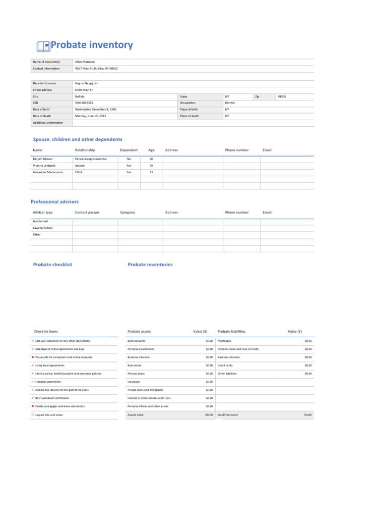 Probate Inventory | PDF | Probate | Trust Law