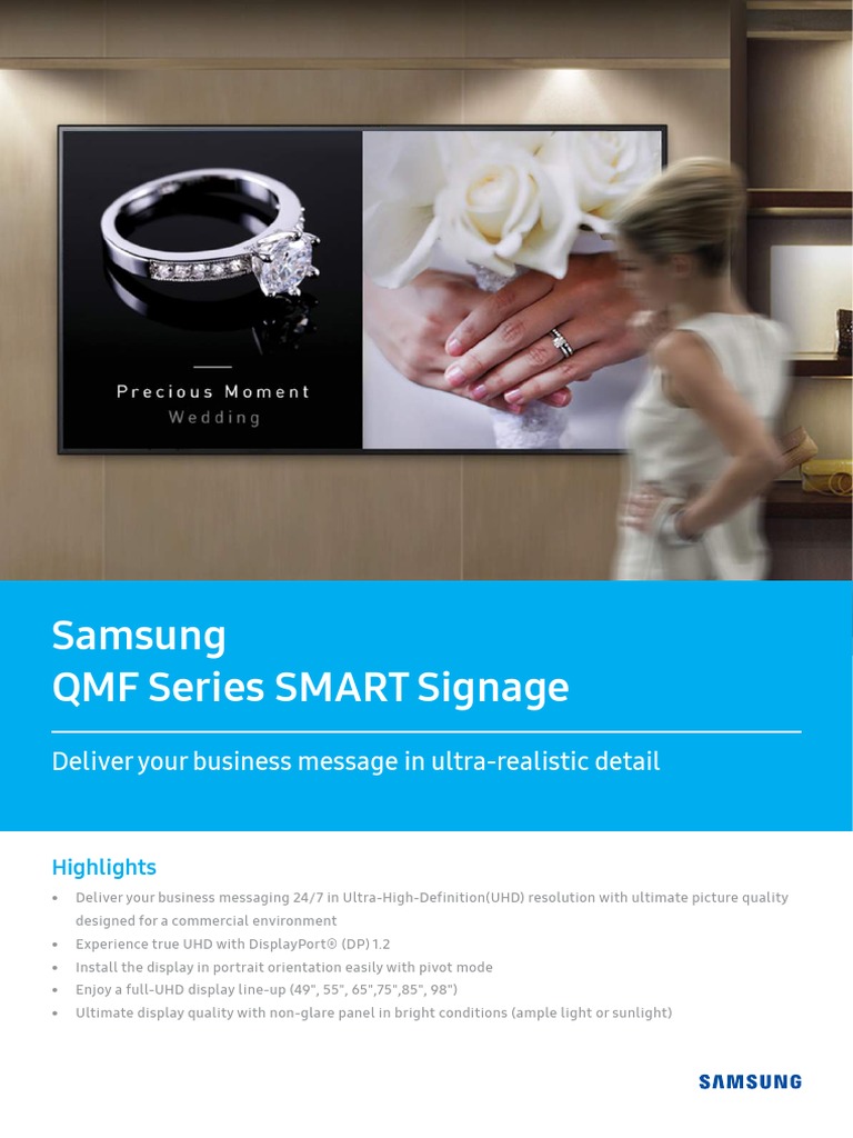 Samsung QMF Series SMART Signage Datasheet Web | PDF | Hdmi | Samsung ...