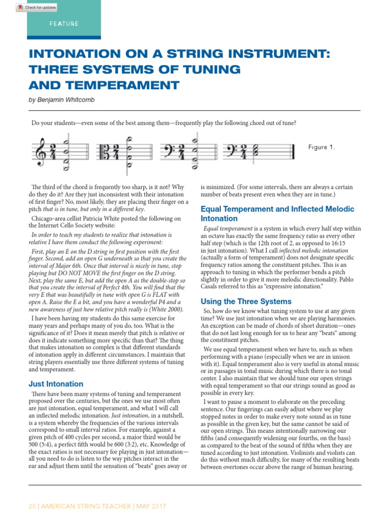 Intonation On A String Instrument: Three Systems of Tuning and ...