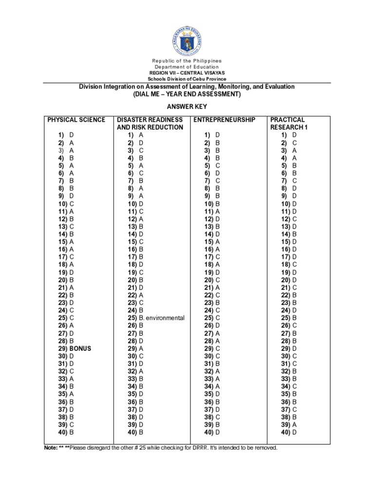 Shs Answer Key Dial Me Complete | PDF | Science