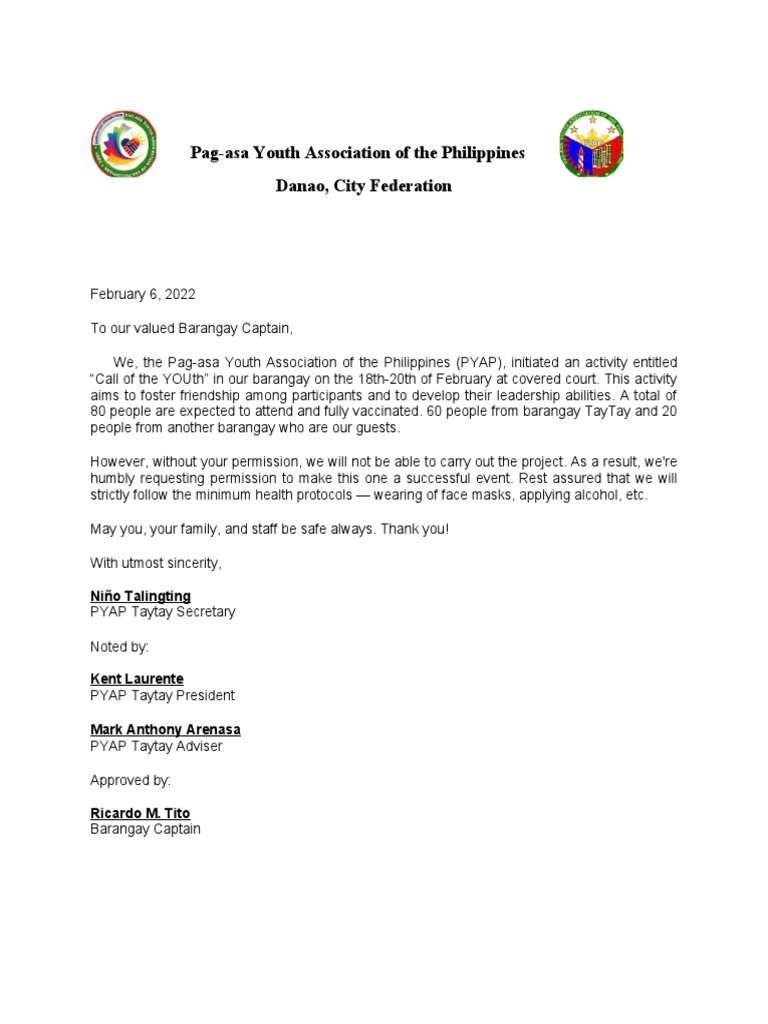 Letter For Barangay | PDF | Lifestyle