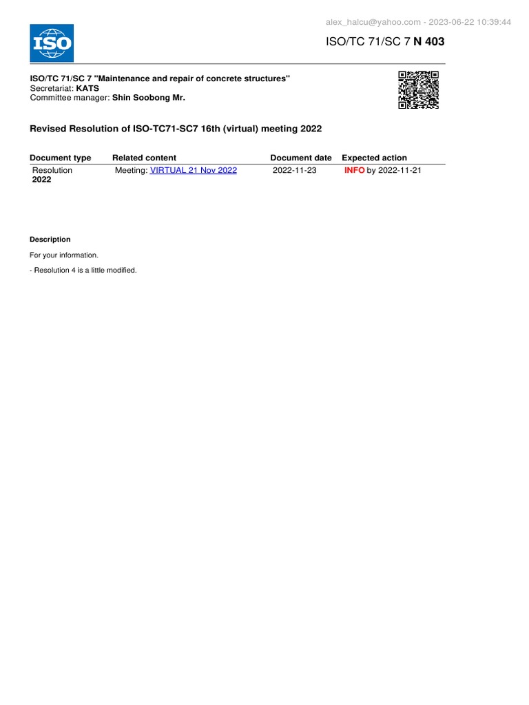 ISO-TC 71-SC 7 - N403 - Revised Resolution of ISO-TC71-SC7 16th ...