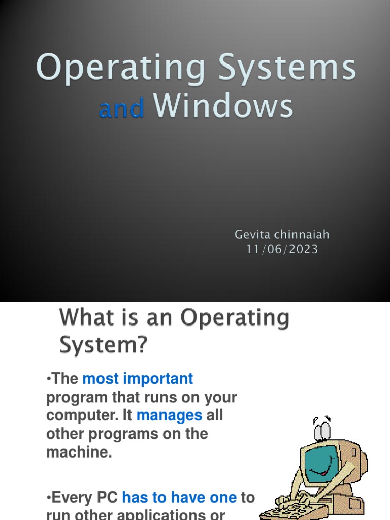 Operating System | PDF | Random Access Memory | Graphical User Interfaces