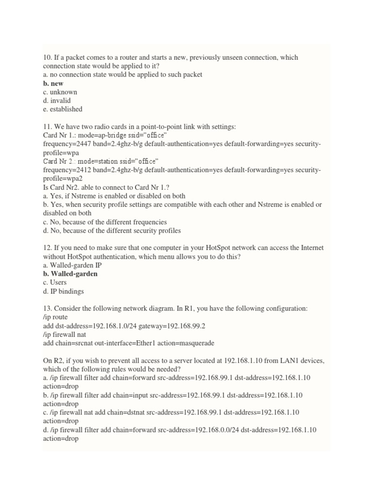 Mikrotik Mtcna Test 11 15 | PDF | Router (Computing) | Transmission ...