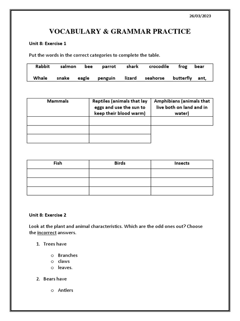 Unit 8 - Grammar - Vocabulary | PDF | Atmosphere Of Earth | Natural ...