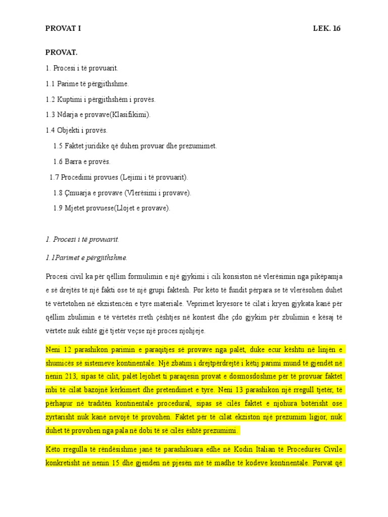 Provat I Lek. 16 Provat | PDF