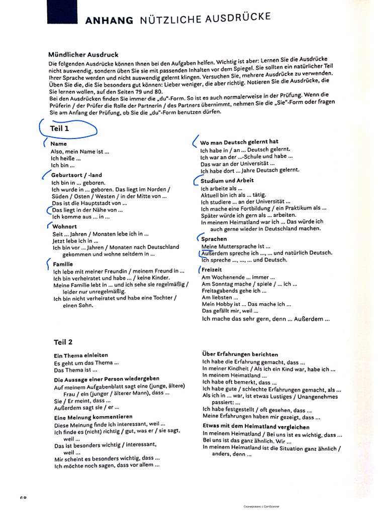 Telc B1 Nützliche Ausdrücke Sprechen | PDF