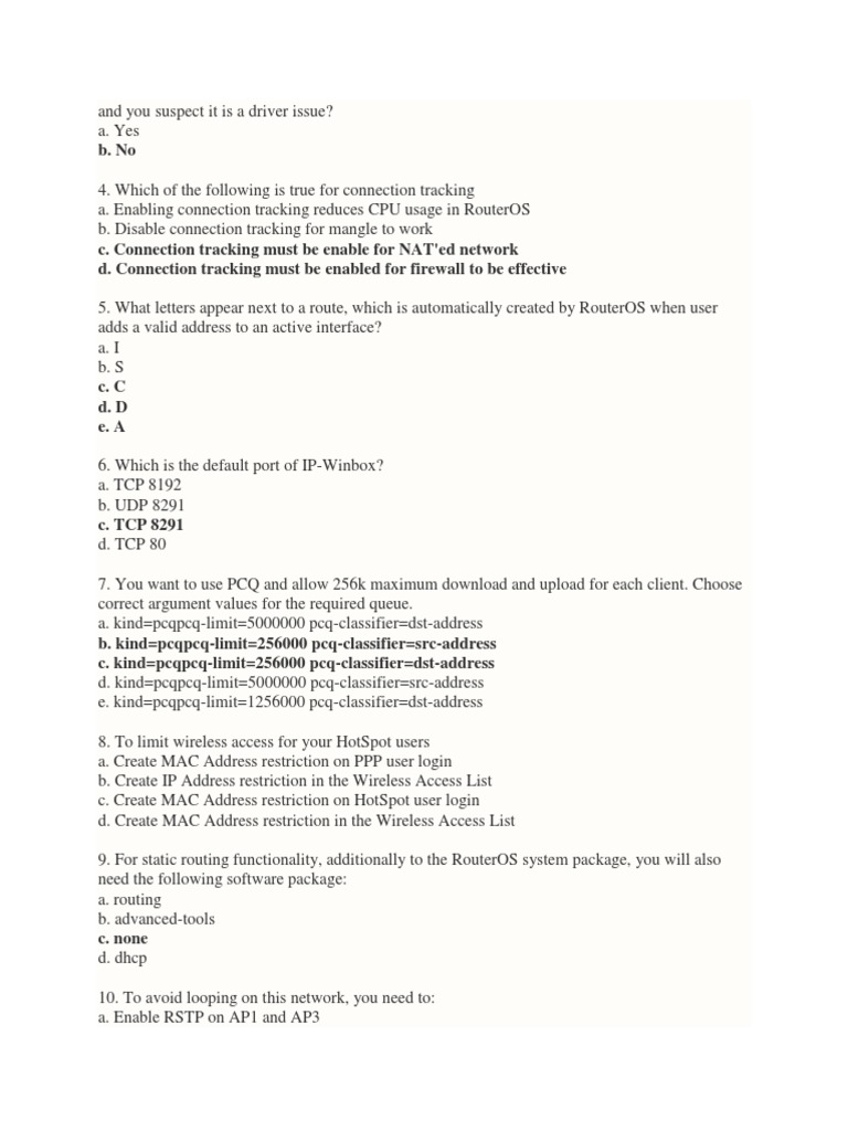 Mikrotik Mtcna Test 26 30 | PDF