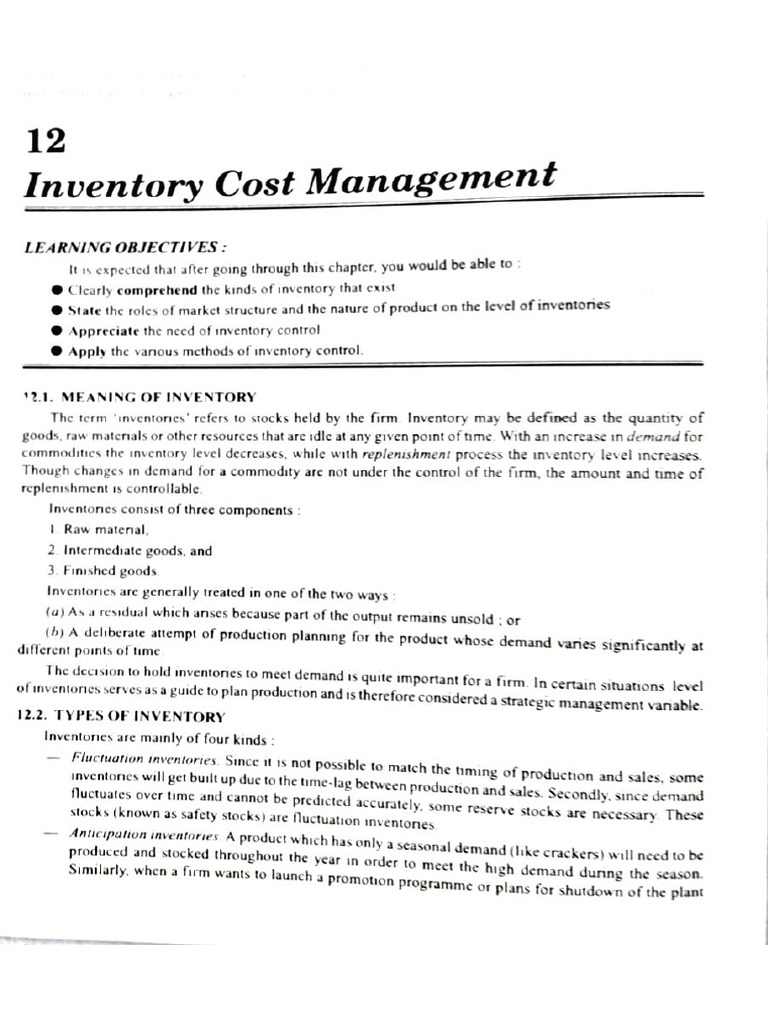 Inventory Cost Management | PDF