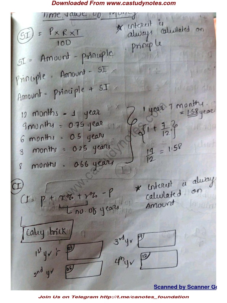 Time Value Money Chapter 4 Handwritten Notes | PDF