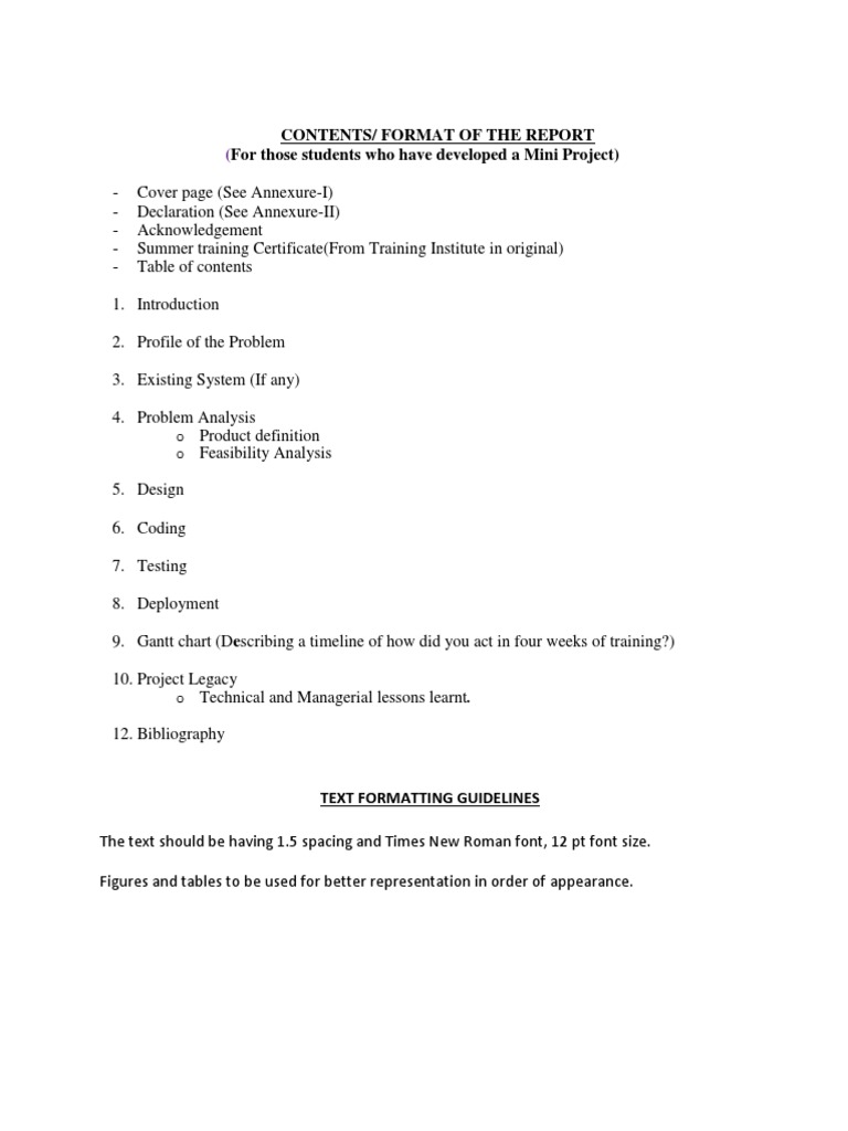 Report Format With Project MCA | PDF