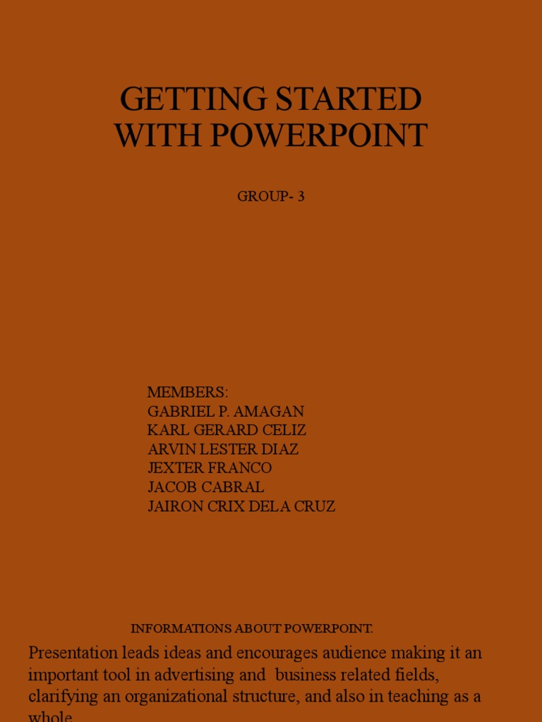 Getting Started With Powerpoint | PDF | Microsoft Power Point | Graphical User Interfaces