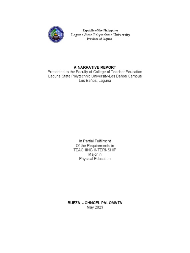 Narrative Report A | PDF | Learning | Cognition